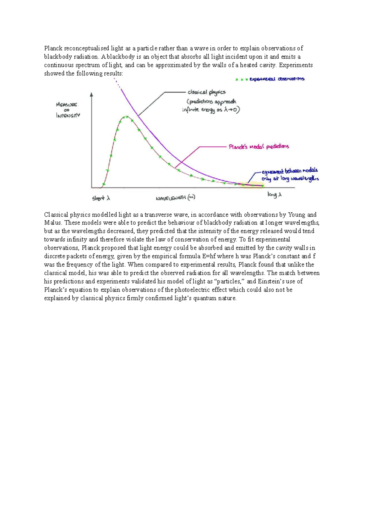 Planck's Contributions to Quantum Theory: Long Answer Analysis - Studocu