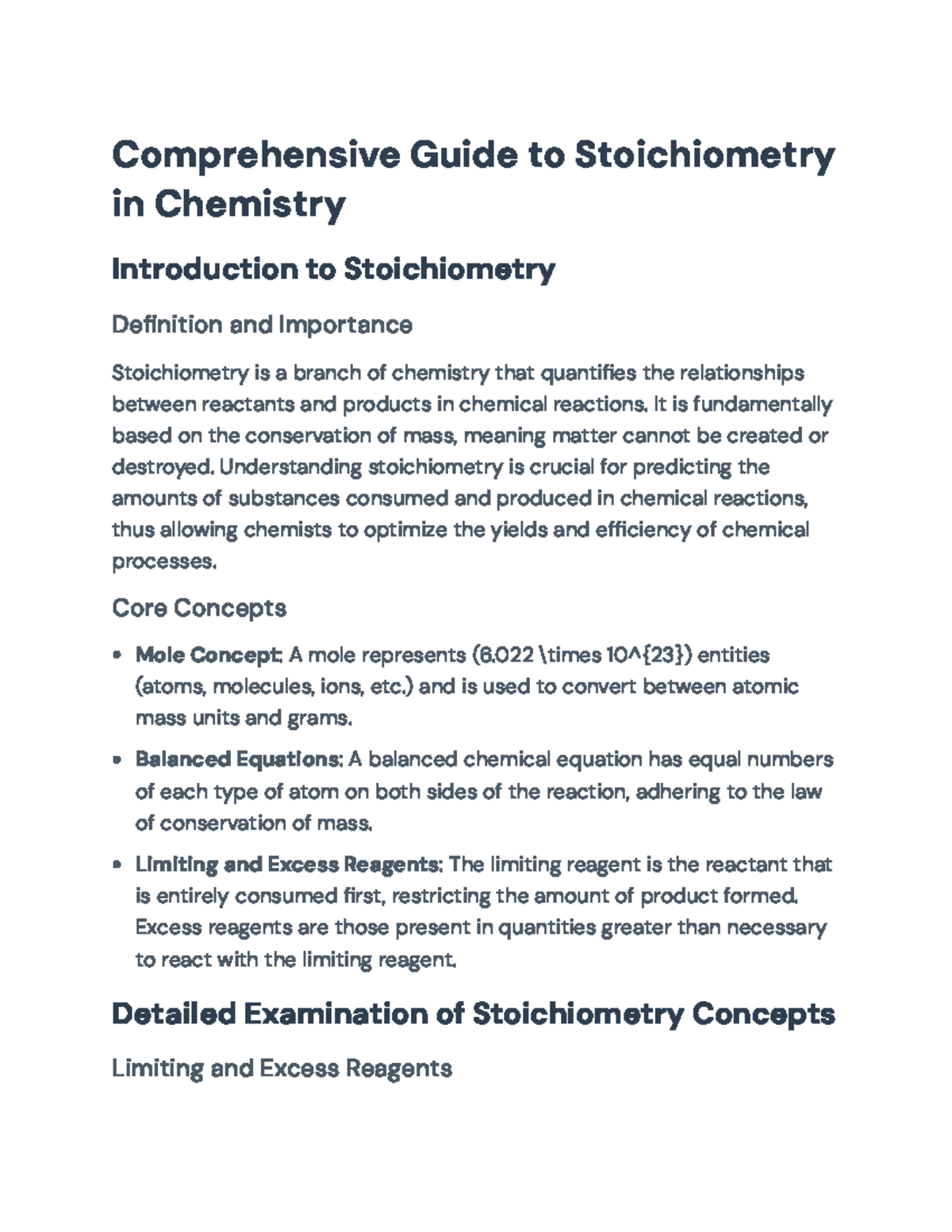 Stoichiometry: A Comprehensive Guide for Chemistry 101 Students ...