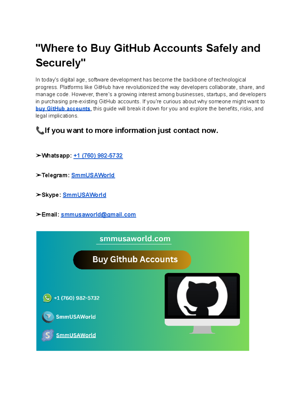 Where to Buy Git Hub Accounts Safely and Securely - "Where to Buy ...