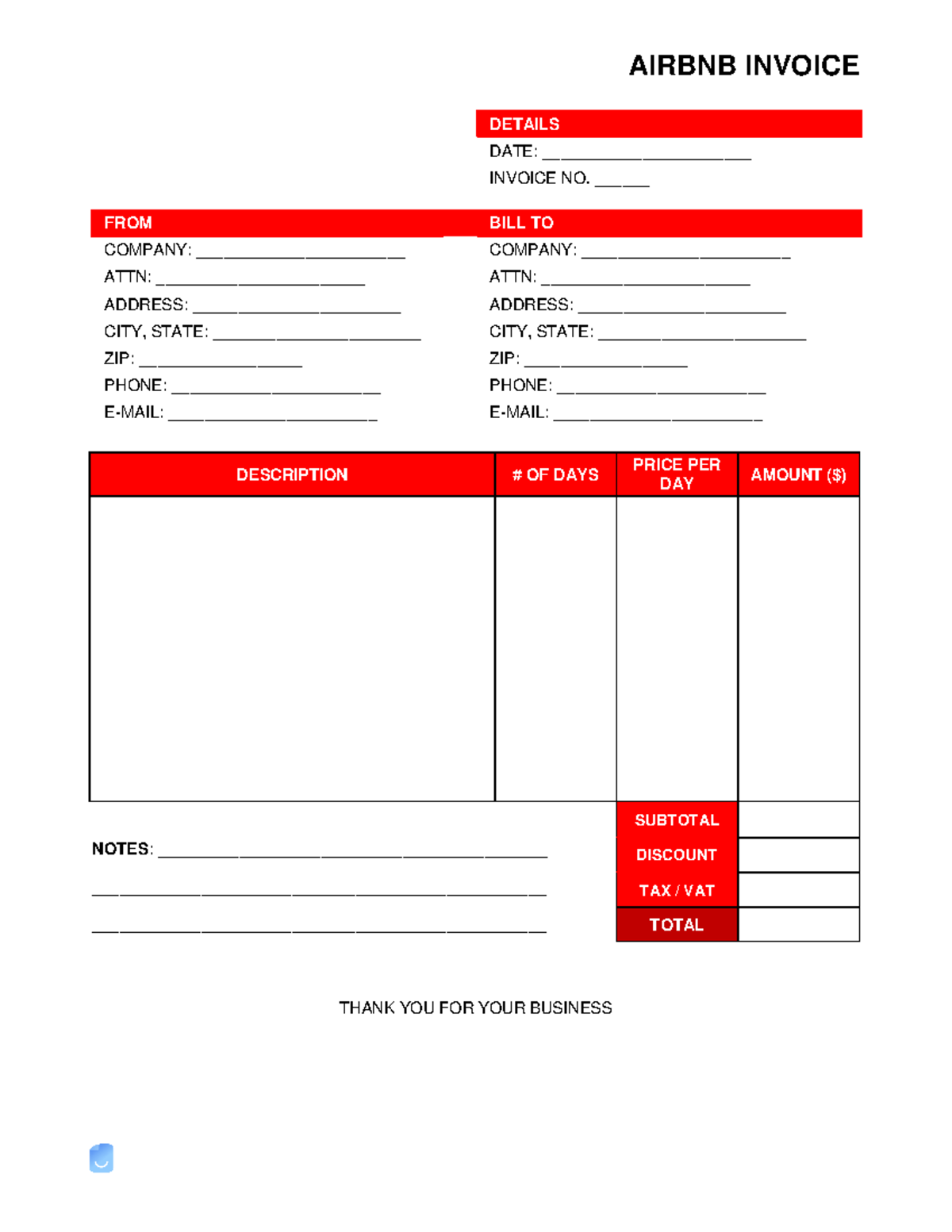 Airbnb-Invoice-Template - THANK YOU FOR YOUR BUSINESS AIRBNB INVOICE ...
