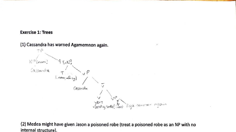 Homework 5: Exercise on Trees and Sentence Structure - Studocu