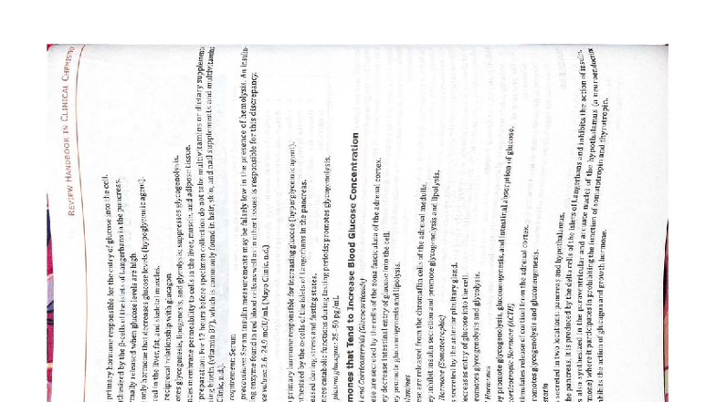 ROD Carbs - Clinical Chemistry Study Notes (Course Code: 9500N) - Studocu