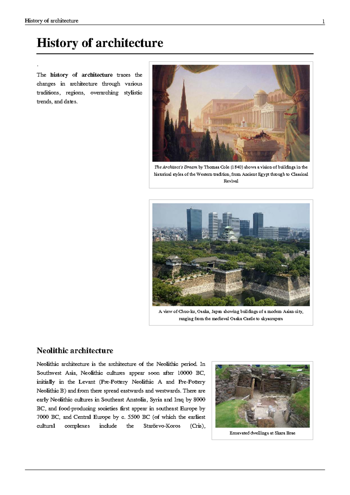 History of Architecture 1: From Neolithic to Modern Styles - Studocu