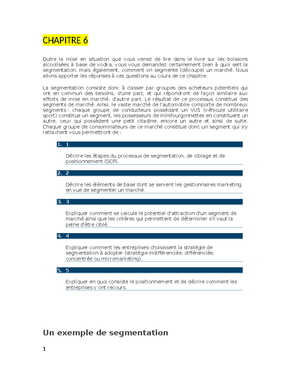 Chapitre 6 - Segmentation de Marché et Positionnement en Marketing ...