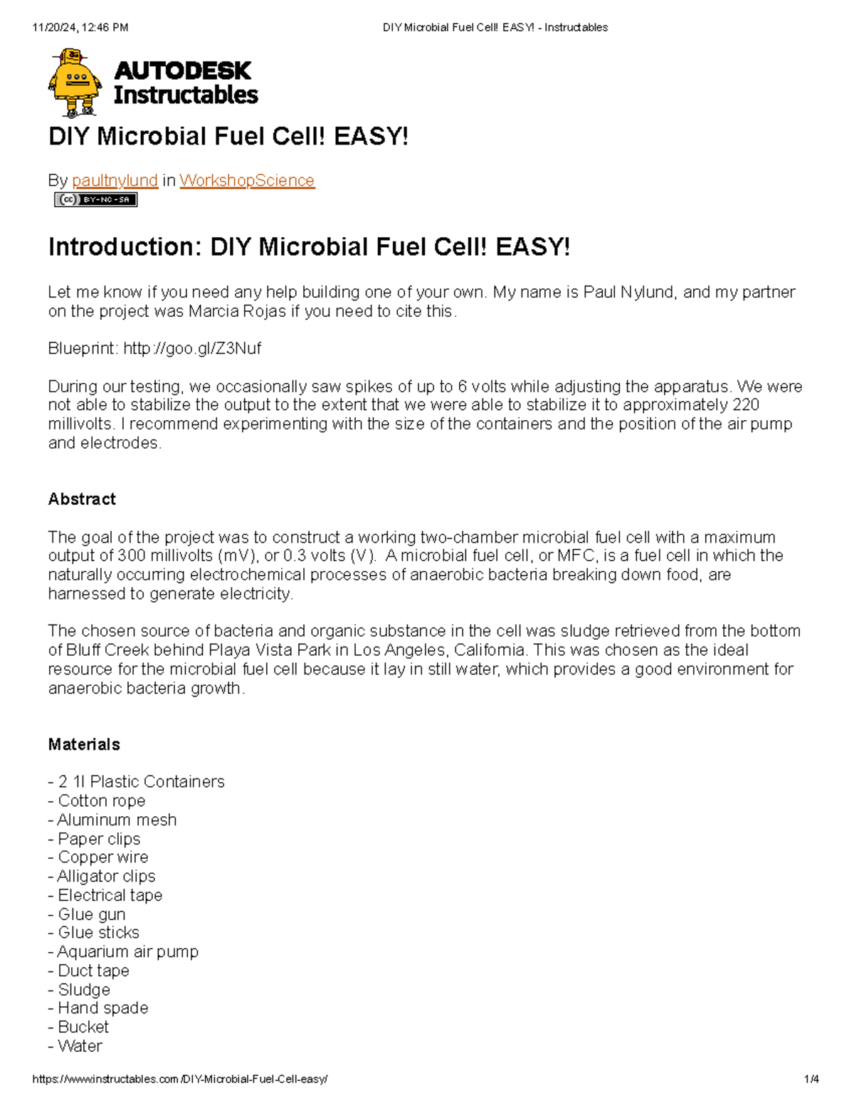 DIY Microbial Fuel Cell Construction Guide - Instructables - Studocu