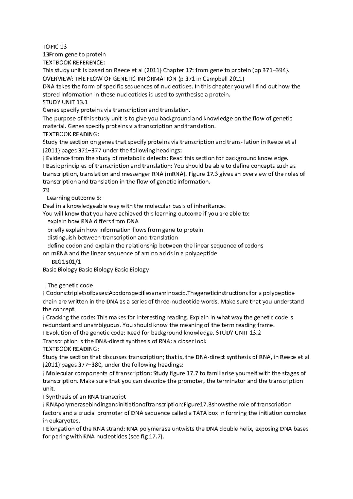 Gene to protein - OVERVIEW: THE FLOW OF GENETIC INFORMATION (p 371 in ...