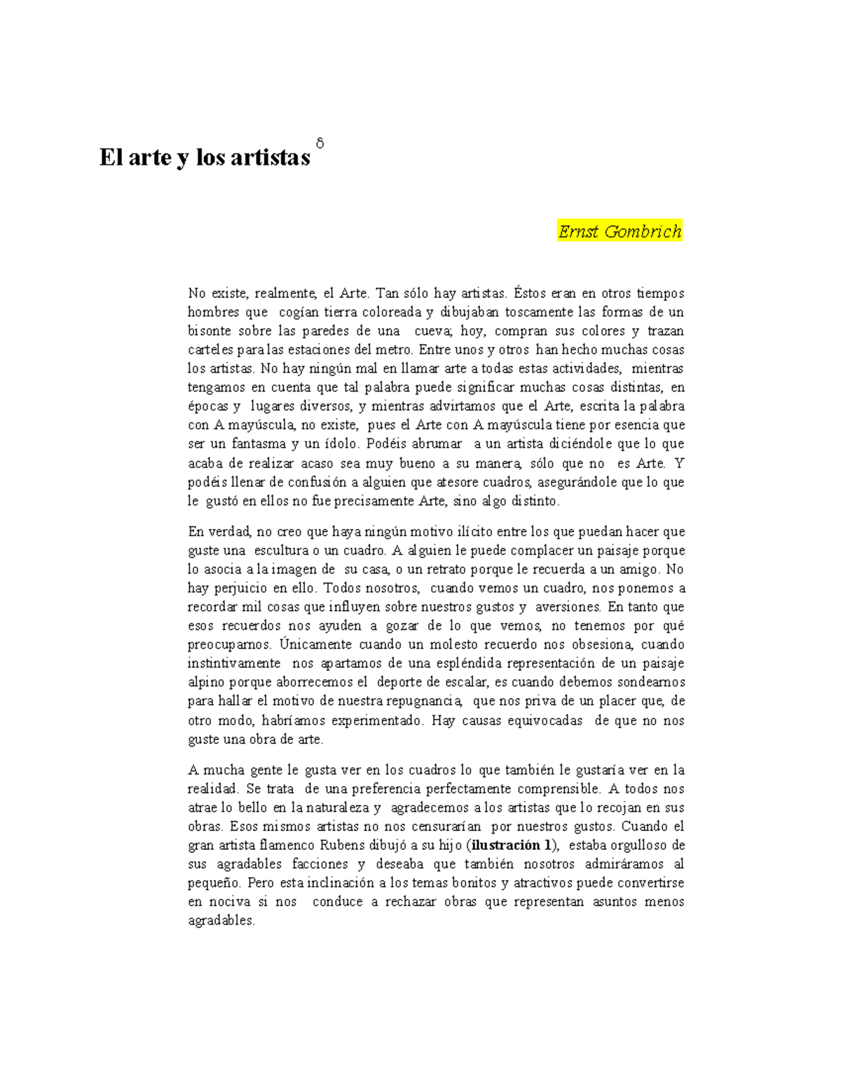 Examen Final ARTE 1: El Arte y los Artistas según Gombrich - Studocu