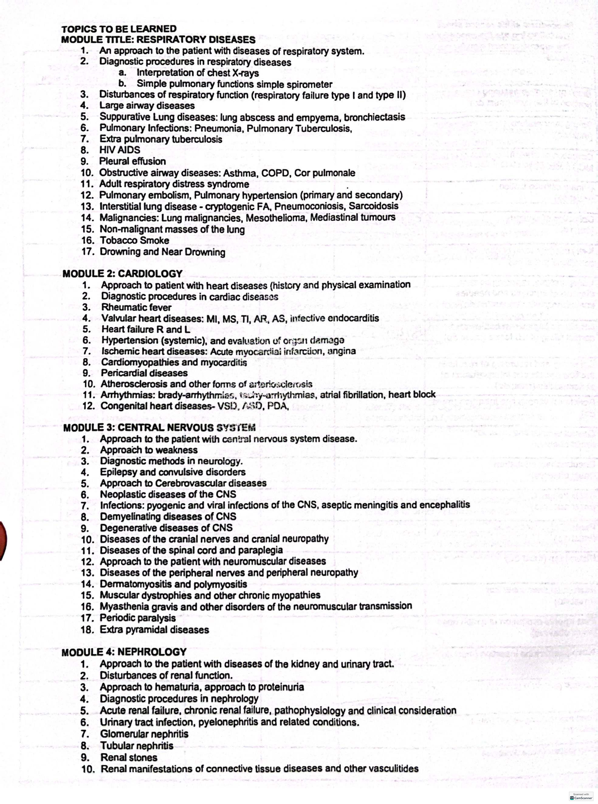 Internal Medicine Topics: Comprehensive Overview of Key Modules - Studocu