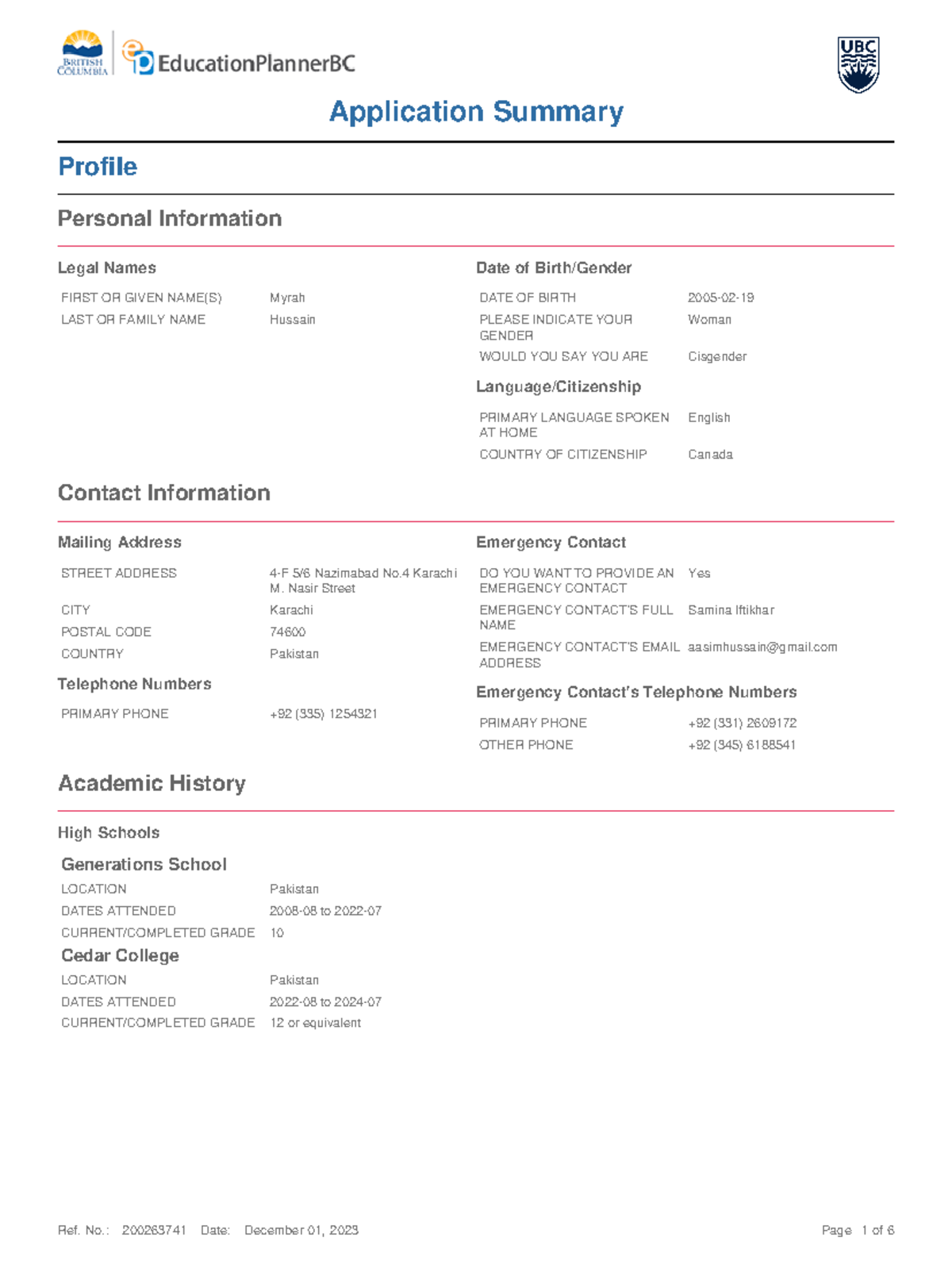 Epbc-application-2002 63741 - Application Summary Profile Personal ...