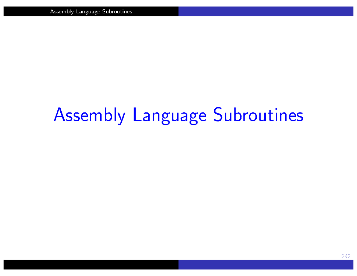 9. subroutines - Subroutine:- Lecture notes and codes - Assembly ...