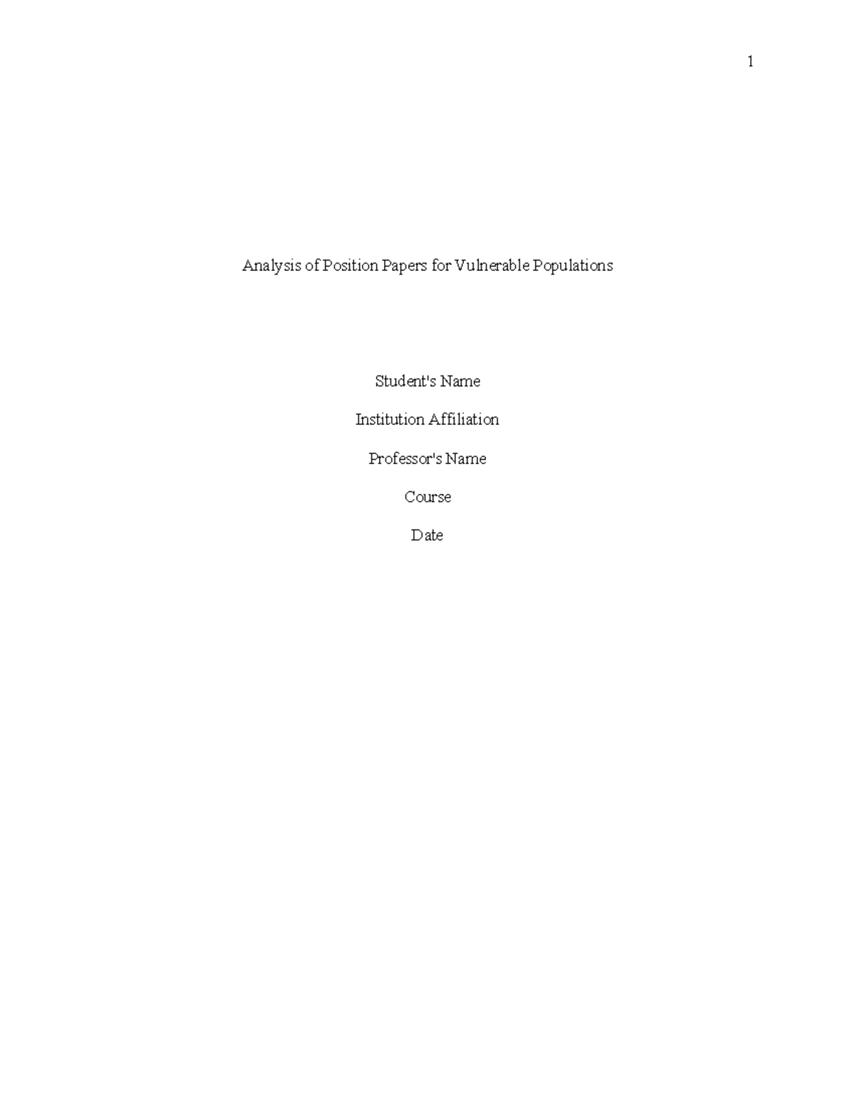 Analysis of Position Papers on Childhood Obesity Management - Studocu