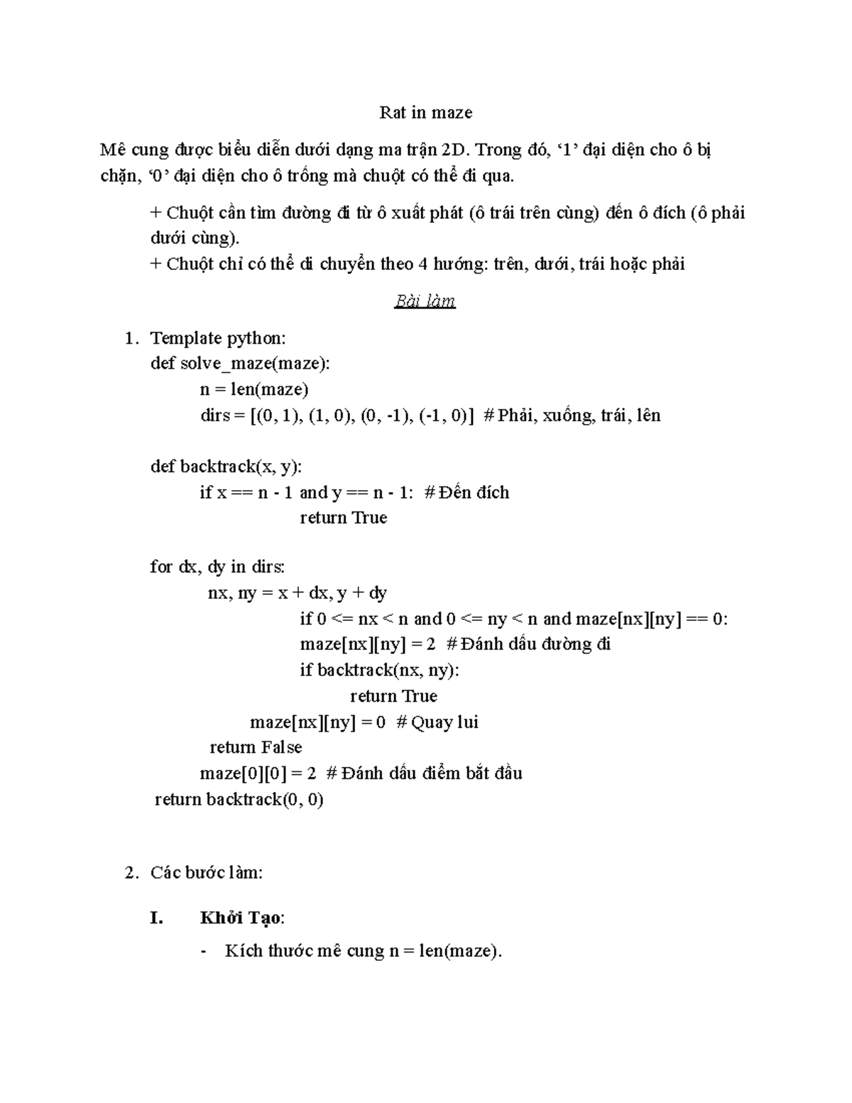 23520259 Backtracking: Solving a 2D Maze with Python Template - Studocu