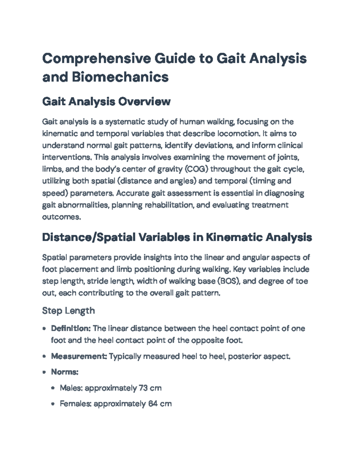 Comprehensive Guide to Gait Analysis & Biomechanics: Clinical Insights - Studocu