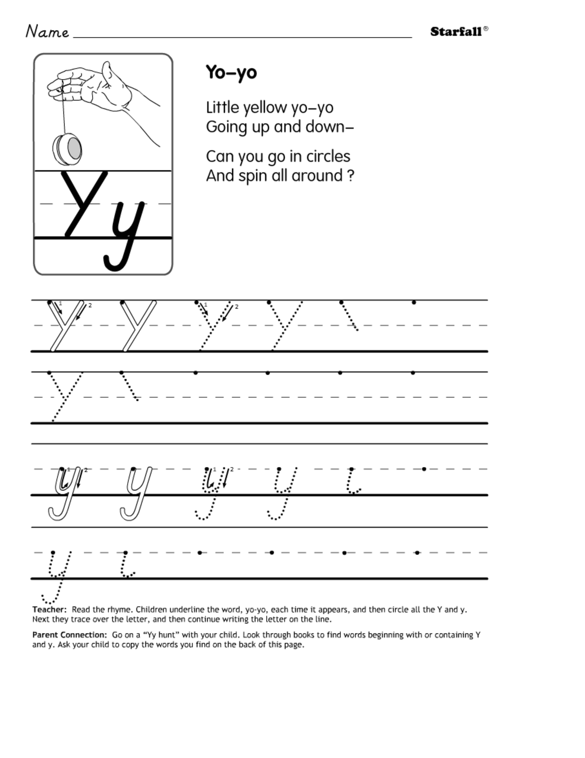 ABC Rhymes: Exploring Y and y with Starfall Activities - Studocu