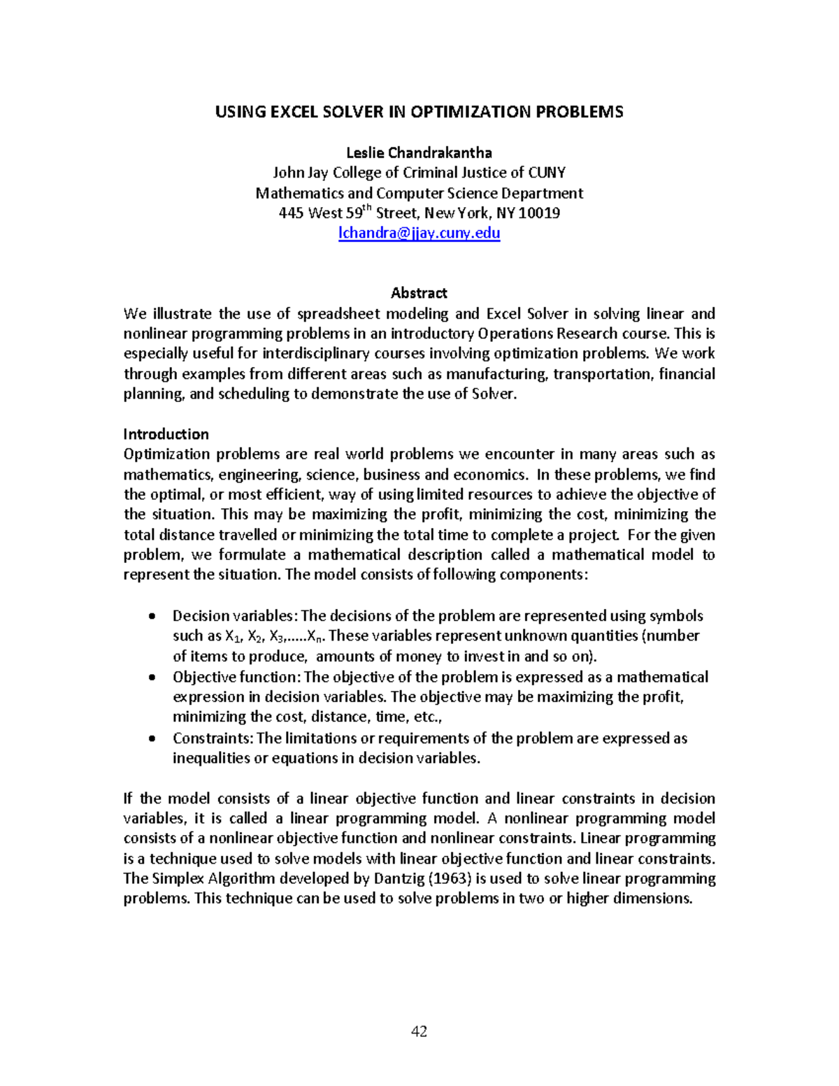 Using Excel Solver for Optimization in MIT15 053S13 Operations Research ...