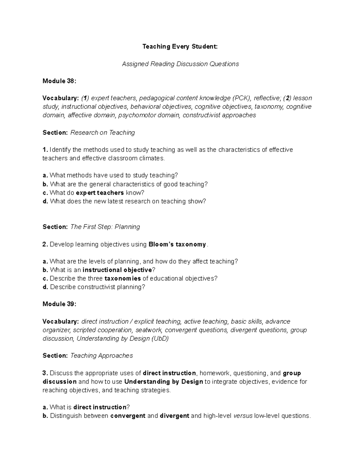 Ch 14 Study Guide - Lecture notes Lecture 20 - Teaching Every Student ...