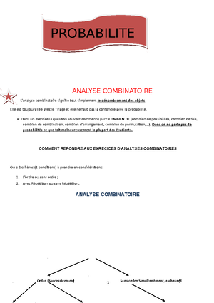 Probabilites resume de cours - Dans tout ce chapitre, tous les exemples ...