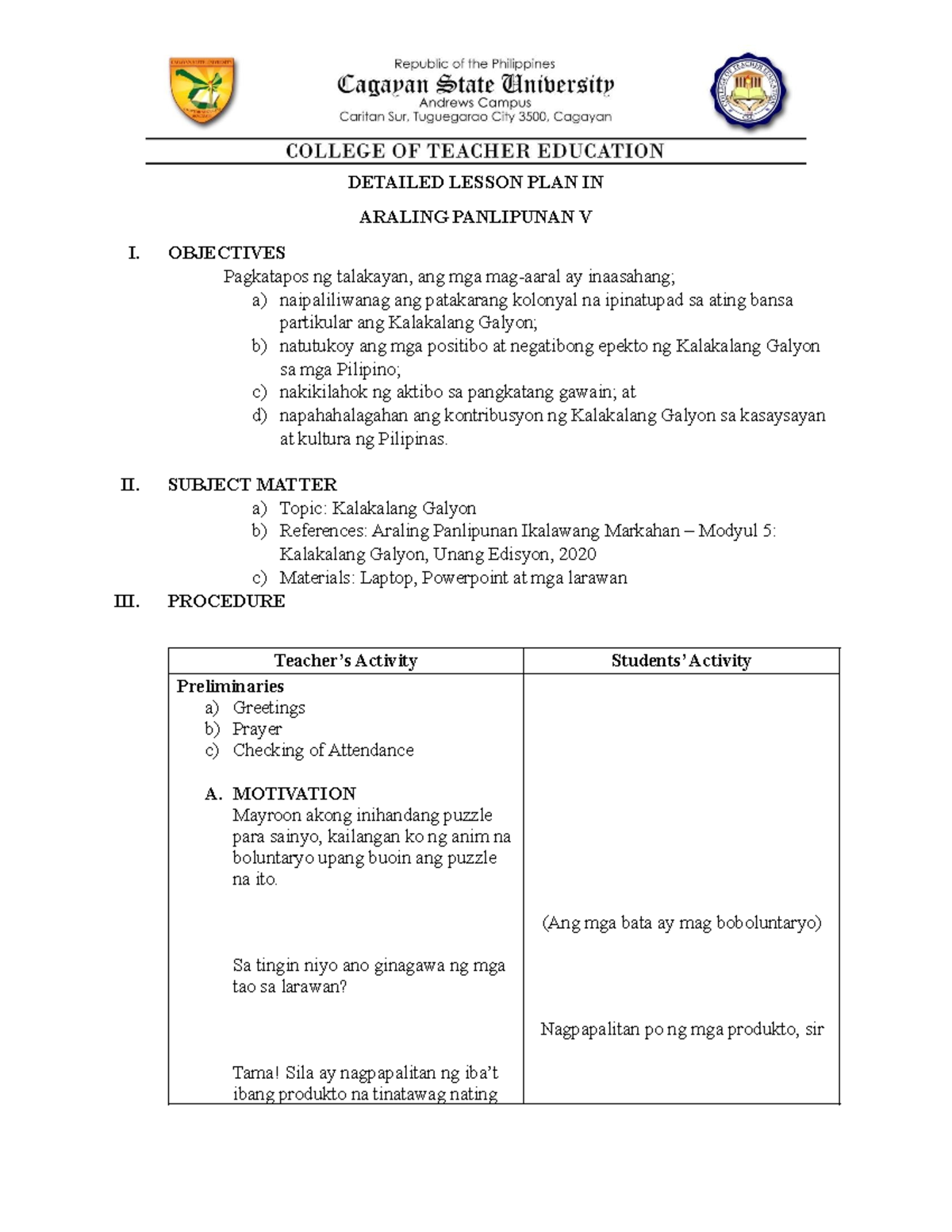 Detailed Lesson PLAN IN AP - DETAILED LESSON PLAN IN ARALING PANLIPUNAN ...