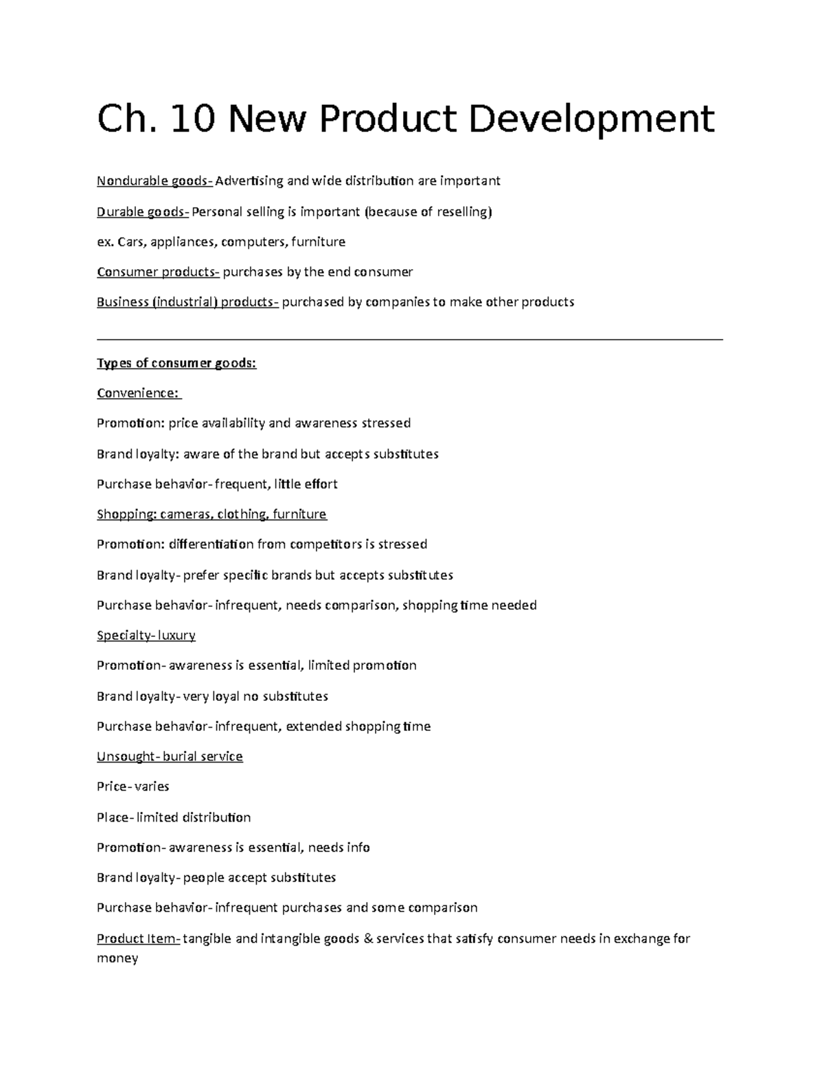 Marketing 3300 Chapter 10: New Product Development Notes - Studocu