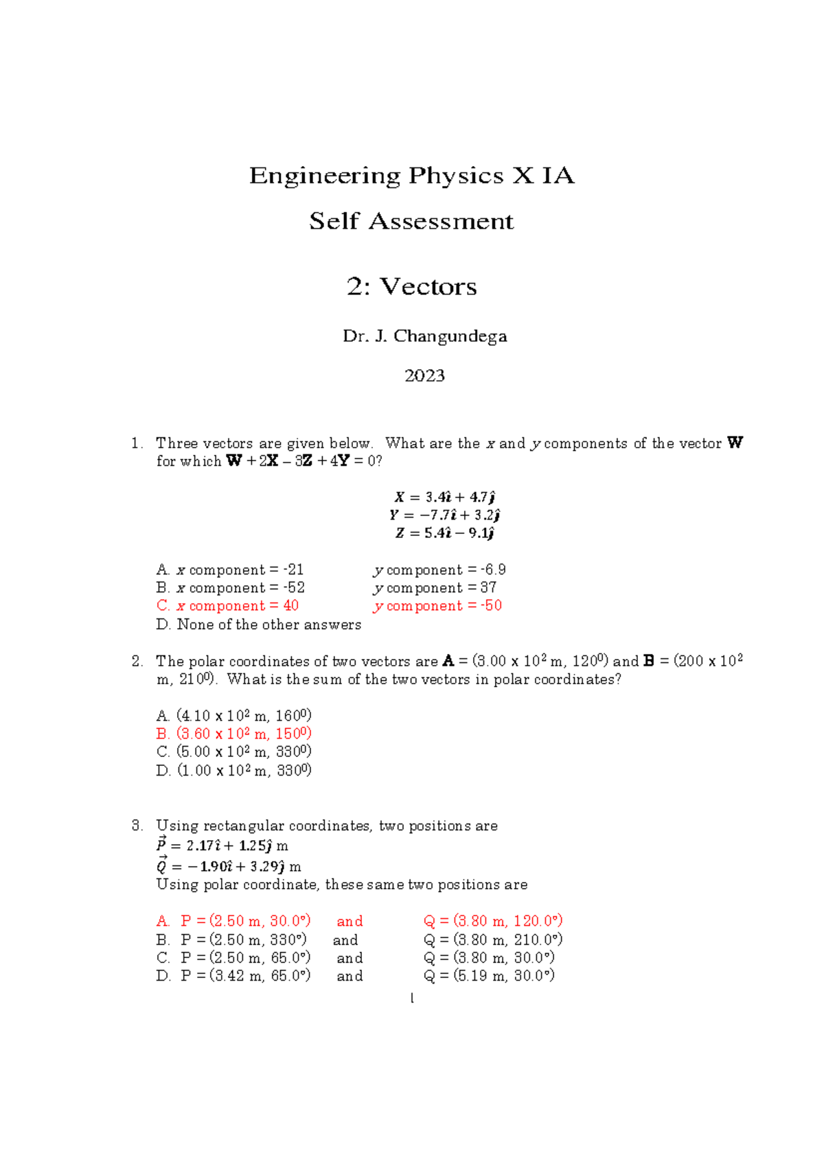 2 - Lecture Examples - Vectors in Engineering Physics X IA - Studocu