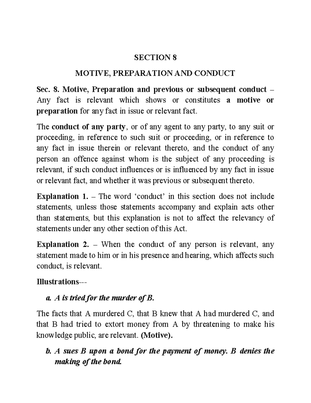Section 8: Motives, Preparation, and Conduct in Legal Context - Studocu
