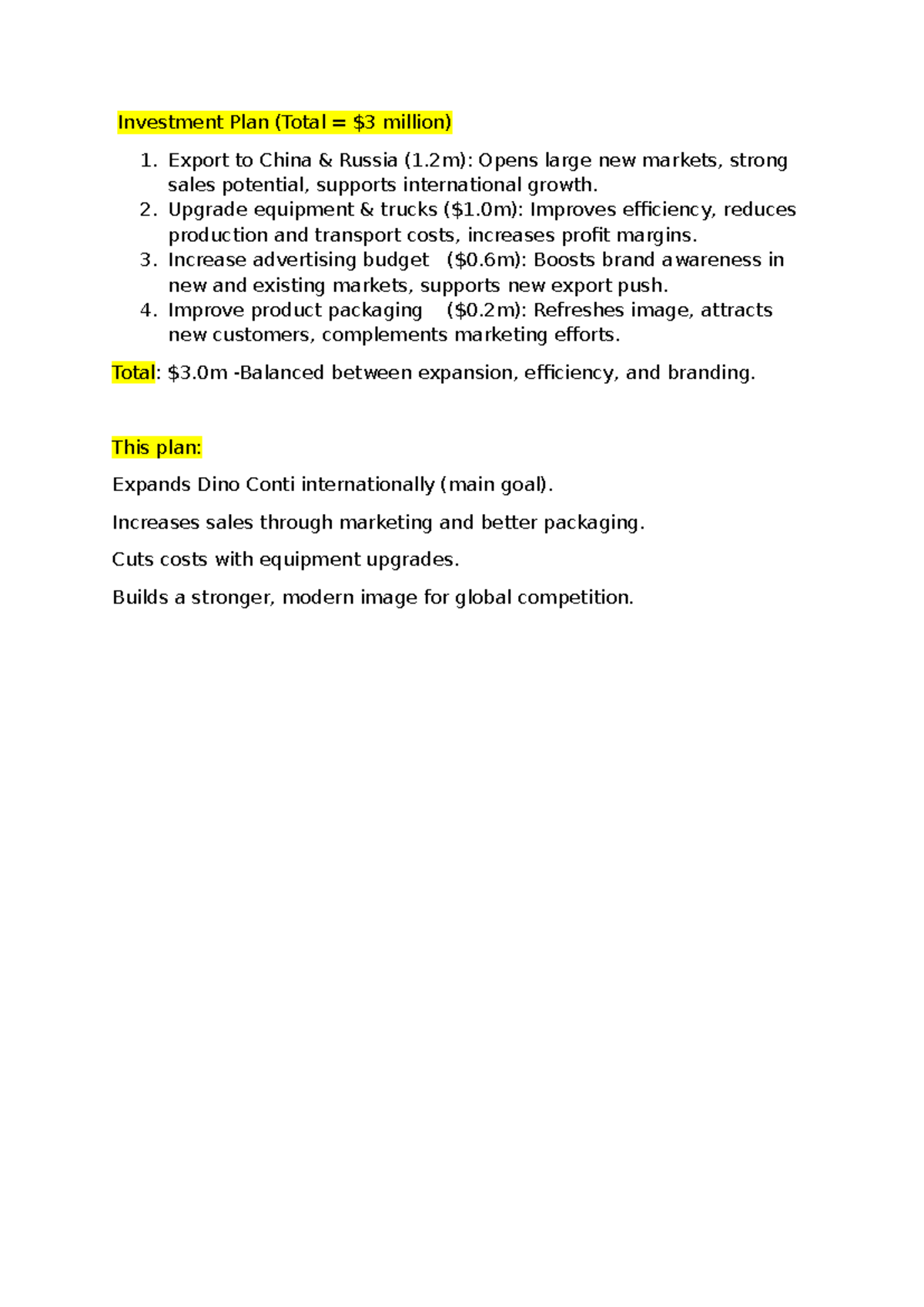 Planproposing - No there's nothing - Investment Plan (Total = $3 ...