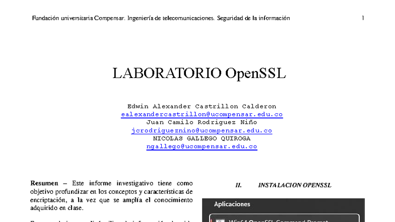 Laboratorio de OpenSSL - Seguridad de la Información 1 (731572571 ...