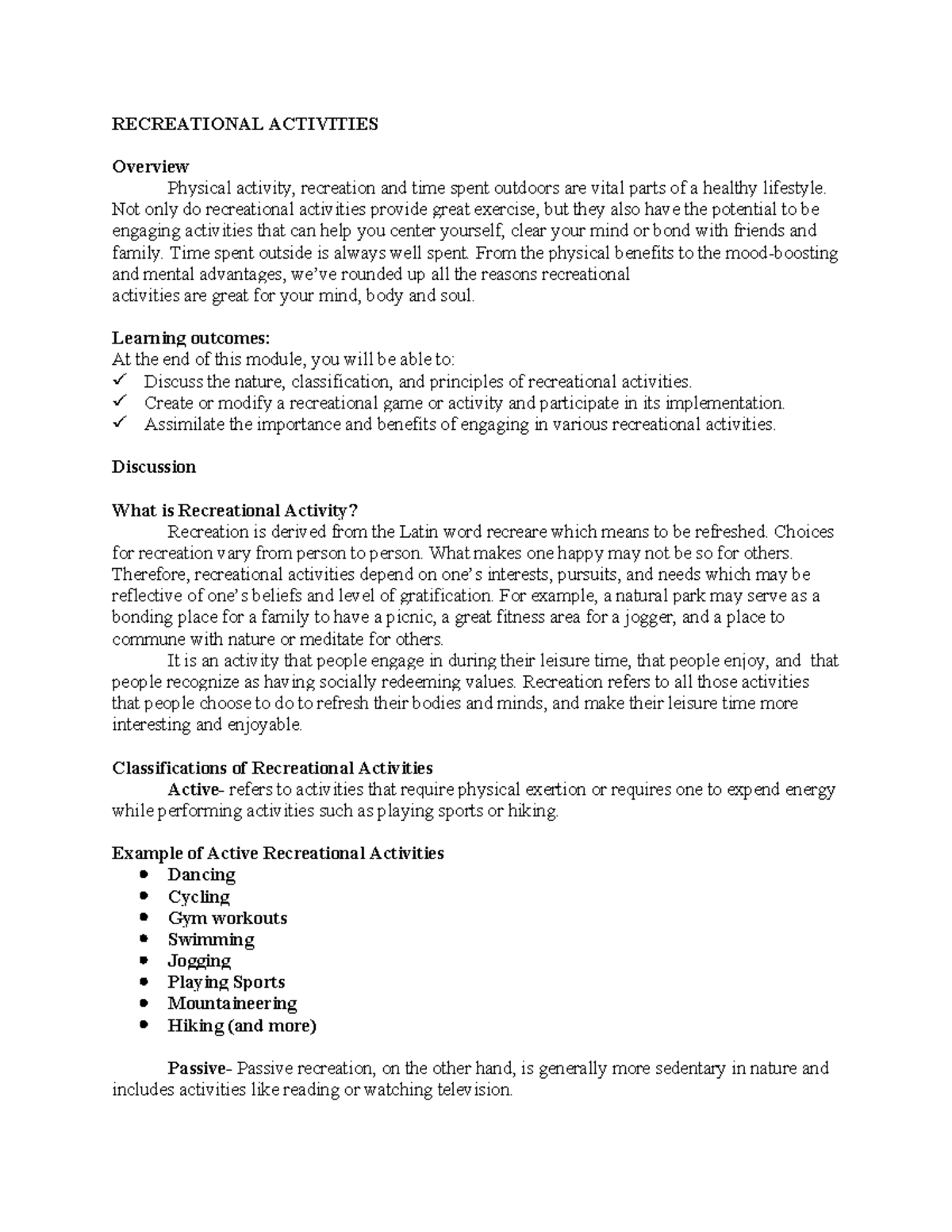 Recreational Activities: Exploring Types and Benefits for Well-being ...