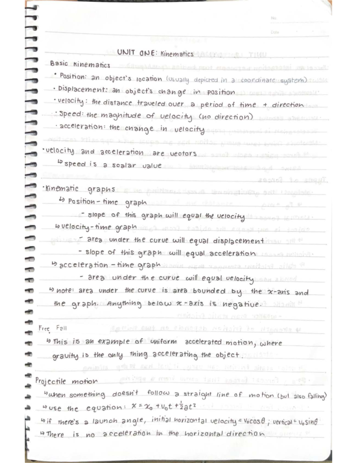 Kinematics, Dynamics, Energy, and Momentum Review Sheet (PHYS 101 ...