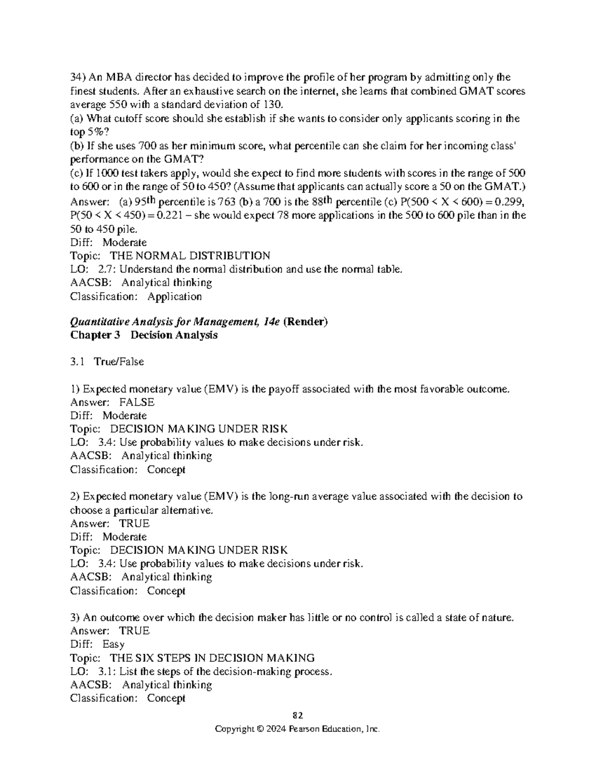 Quantitative Analysis for Management 14e - Chapter 03 Decision Analysis ...