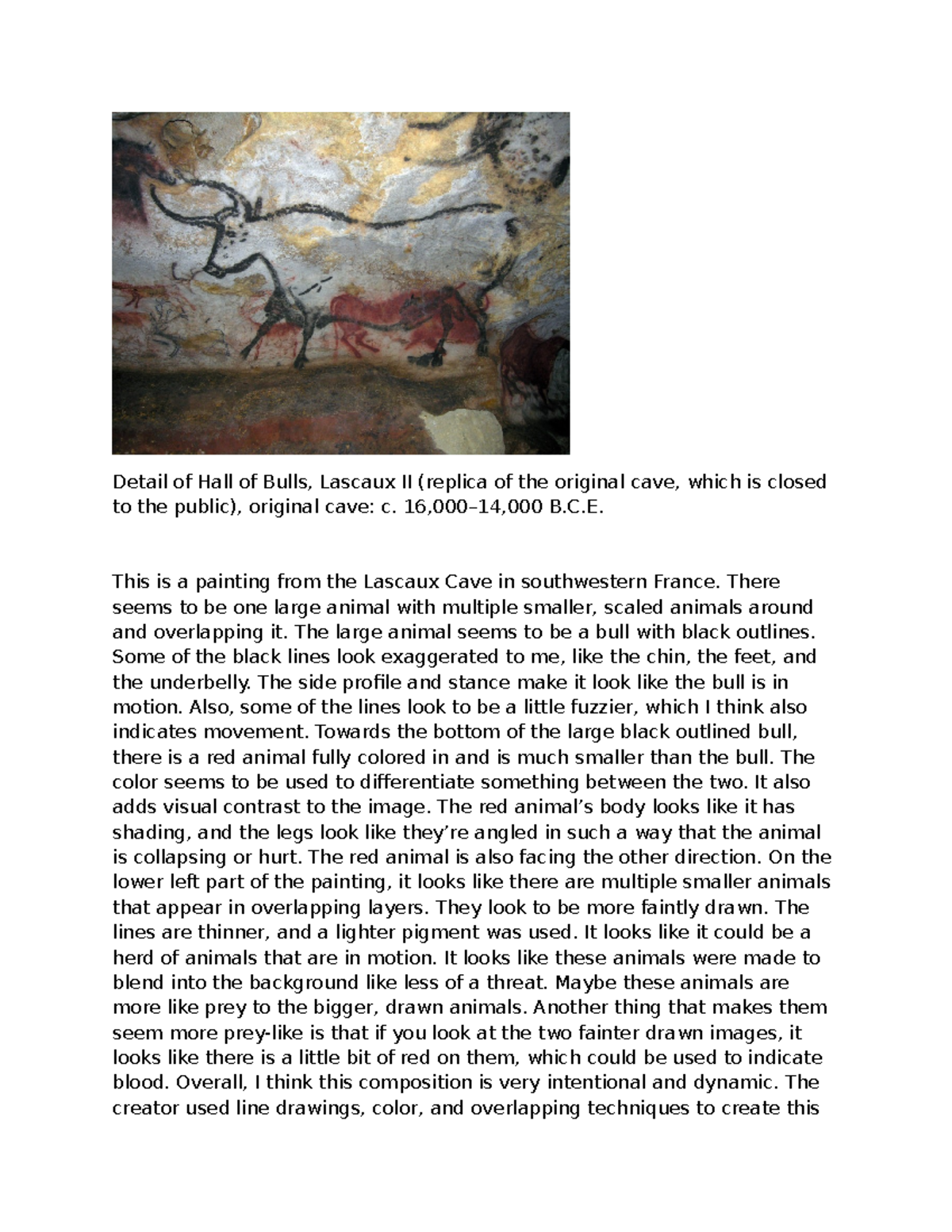 ART 117 Stylistic Analysis: Hall of Bulls in Lascaux II - Studocu