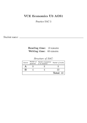 2012 vcta unit 1 with solutions - Economics Unit 1 practice exam 2012 ...