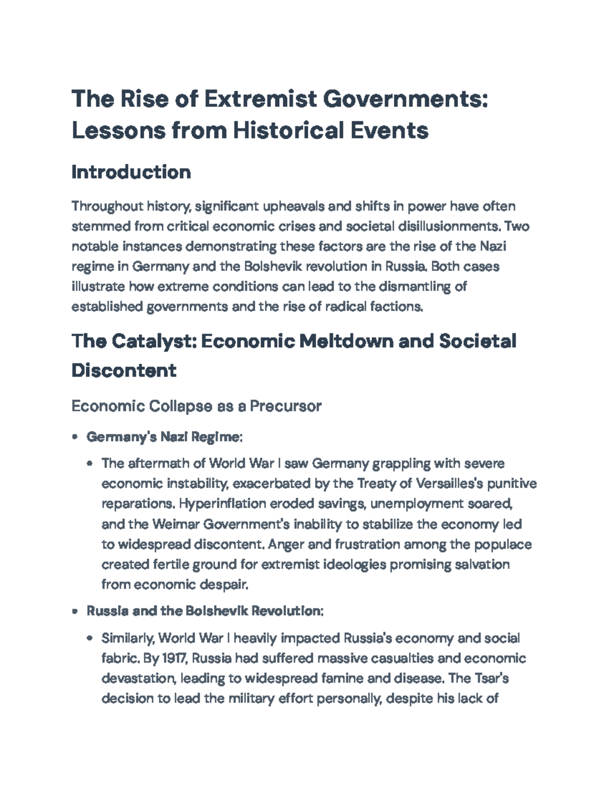 The Rise of Extremist Regimes: Lessons from Nazi Germany and Russia ...