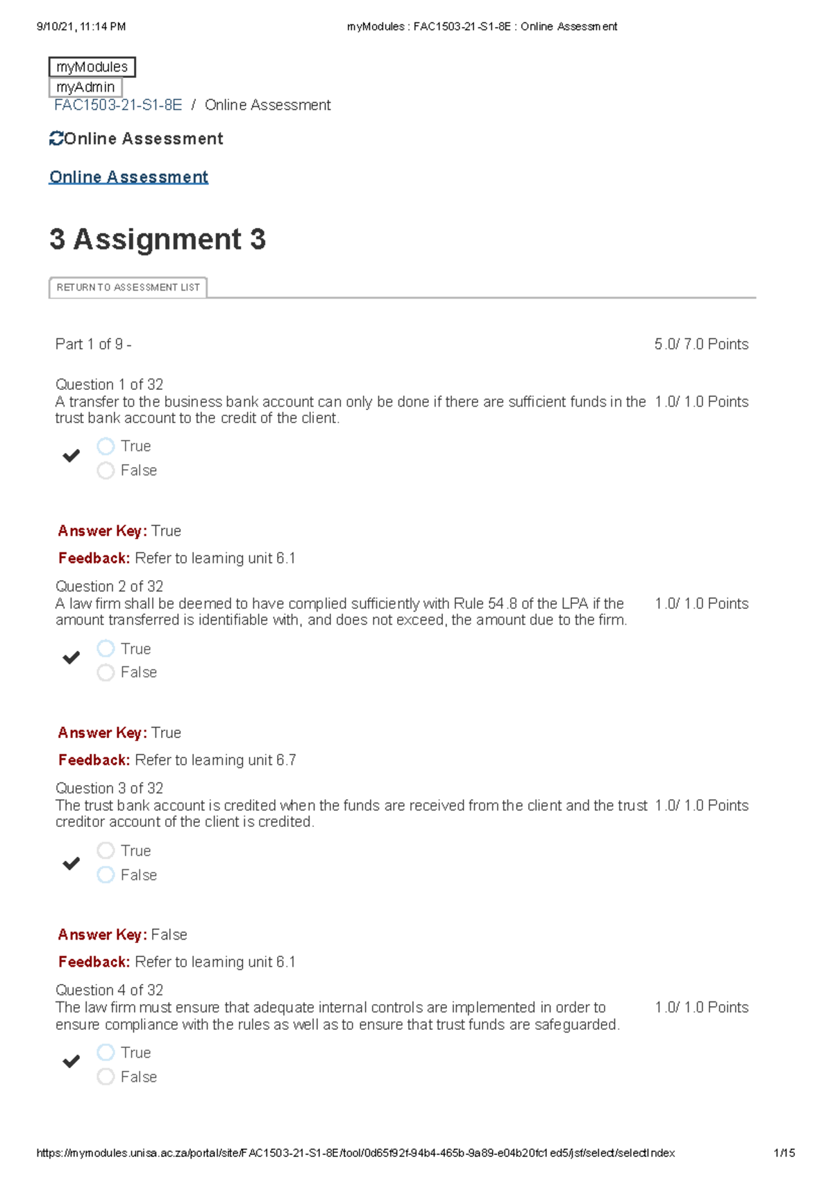 FAC1503 Assignment 3 Questions and Answers Online Assignment - 1/ 1 ...