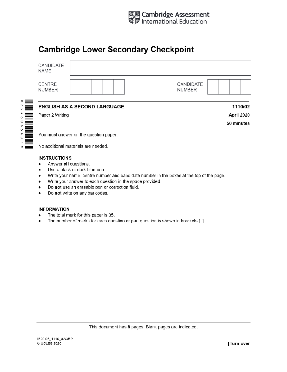 April 2020 Paper 2: Writing Insights for Secondary English Students ...