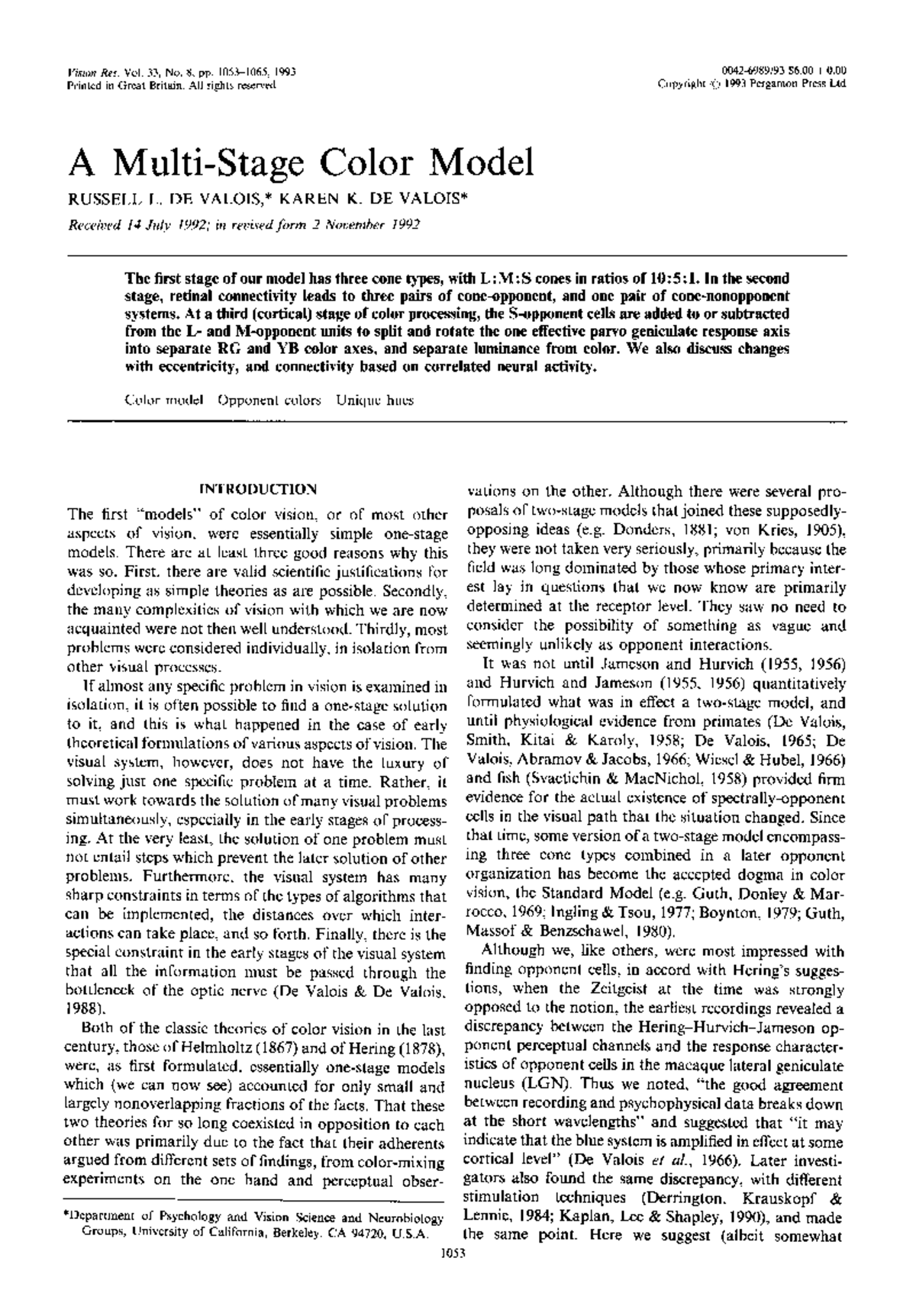 Color LMS Model: Insights and Developments in Color Vision Research ...