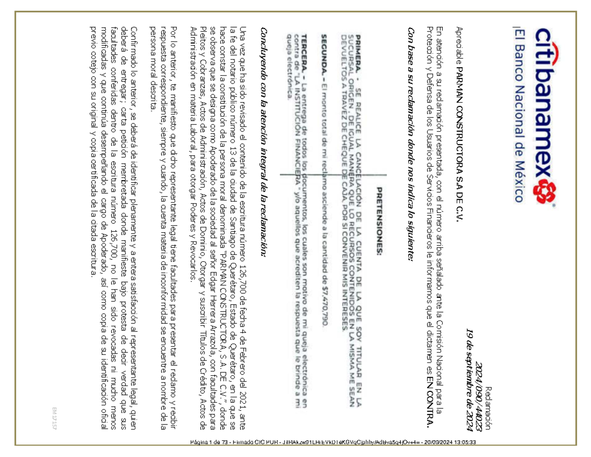 Resolución CONDUSEF sobre Reclamación de Cuenta 10039576693 - Studocu