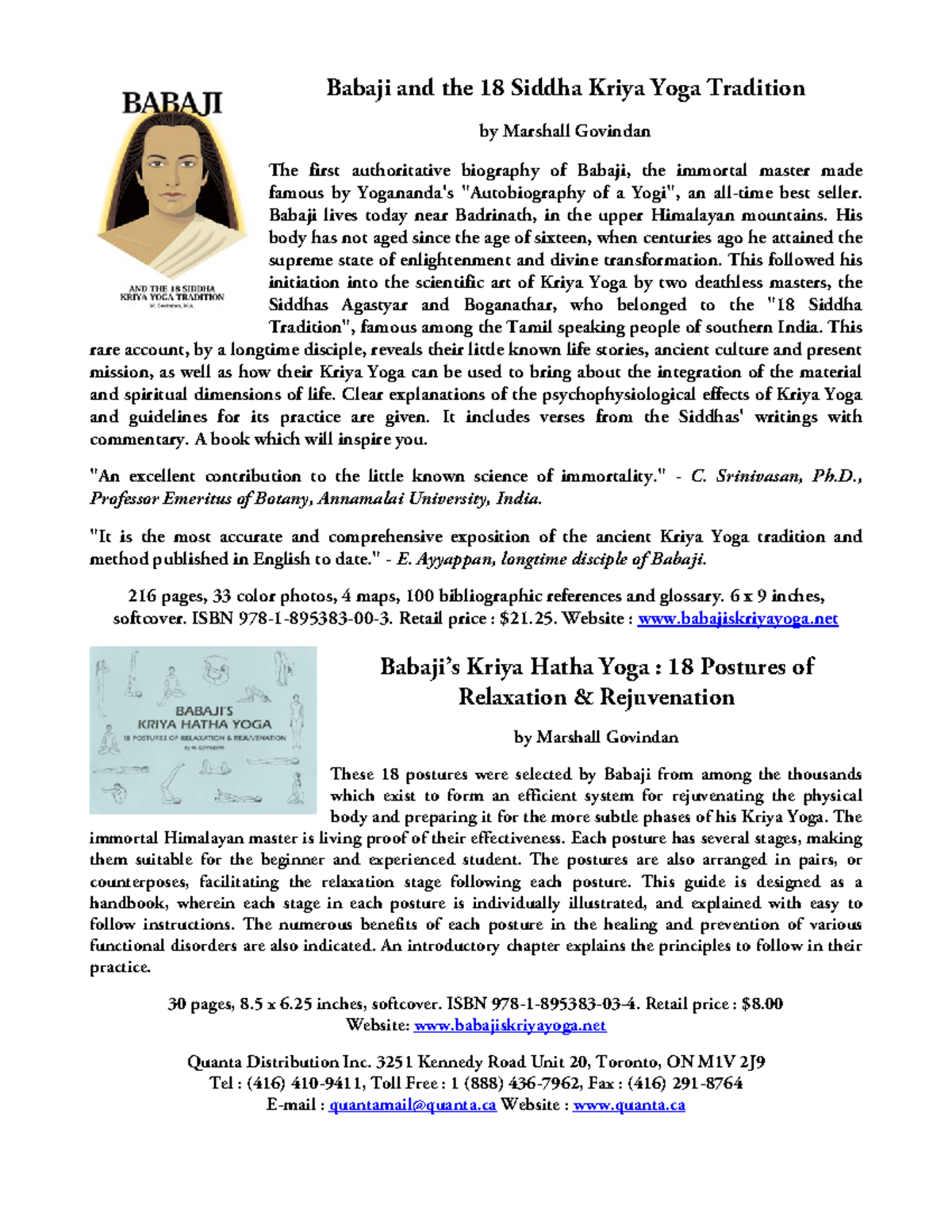Babaji's Kriya Yoga: Insights into the 18 Siddha Tradition - Studocu