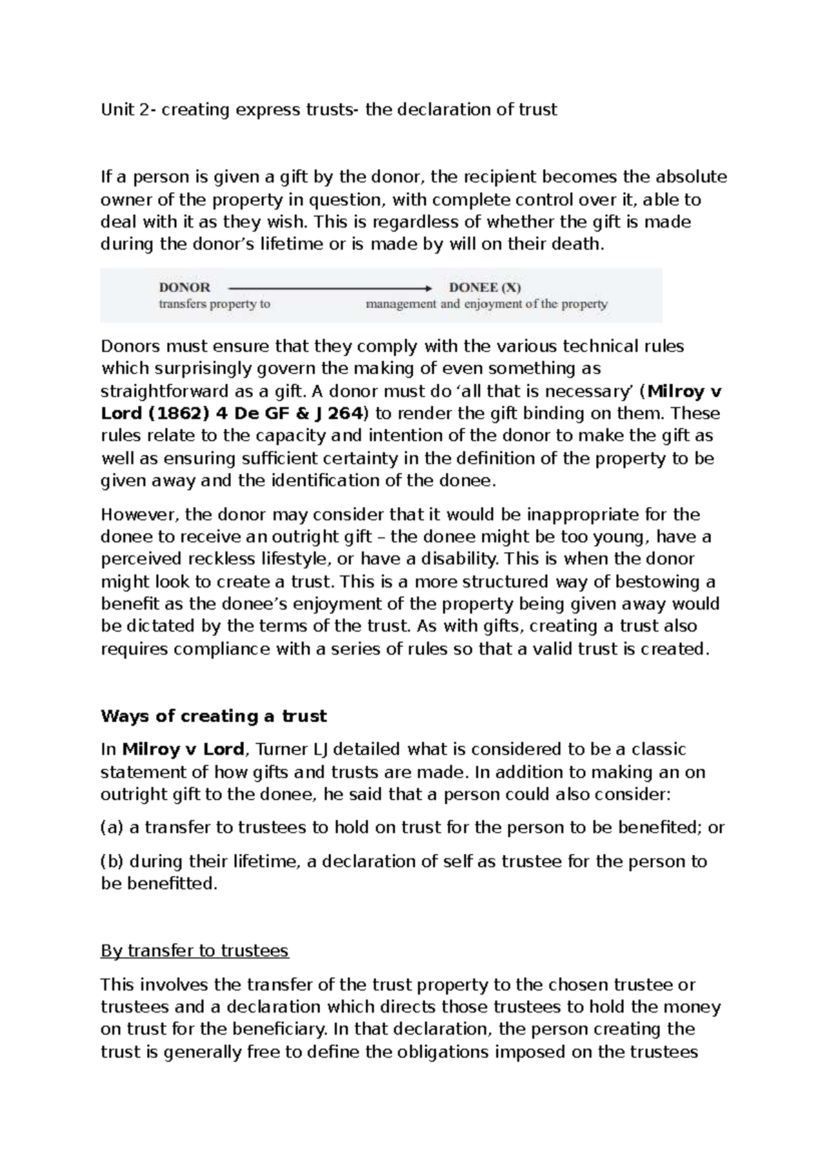 Unit 2: Creating Express Trusts - The Declaration of Trust Explained ...
