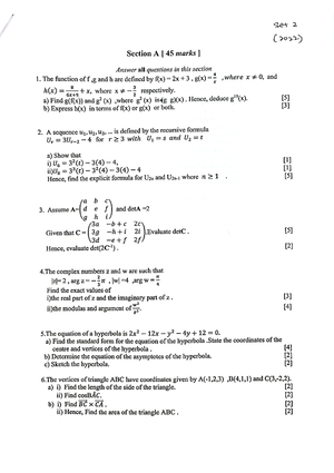 Maths pass year - QUESTION 3 (20 MARKS) Two mutually exclusive projects ...