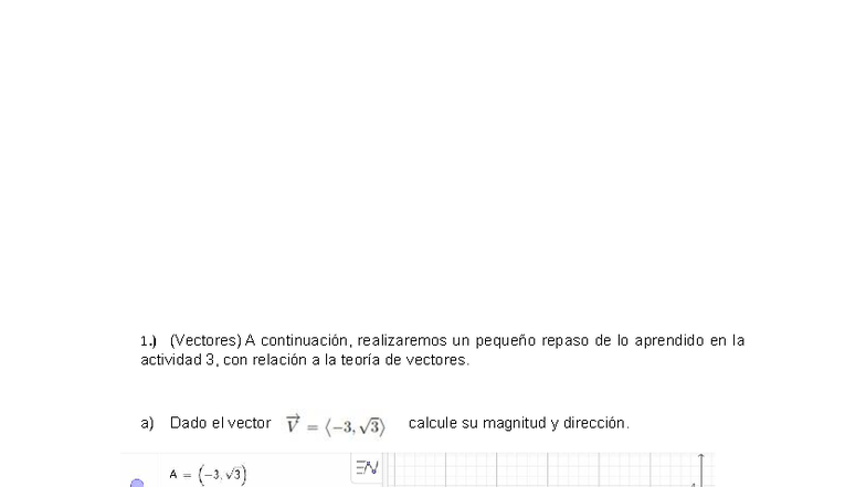 Repaso de Vectores y Planos - Algebra Lineal (AL-TEST) - Studocu