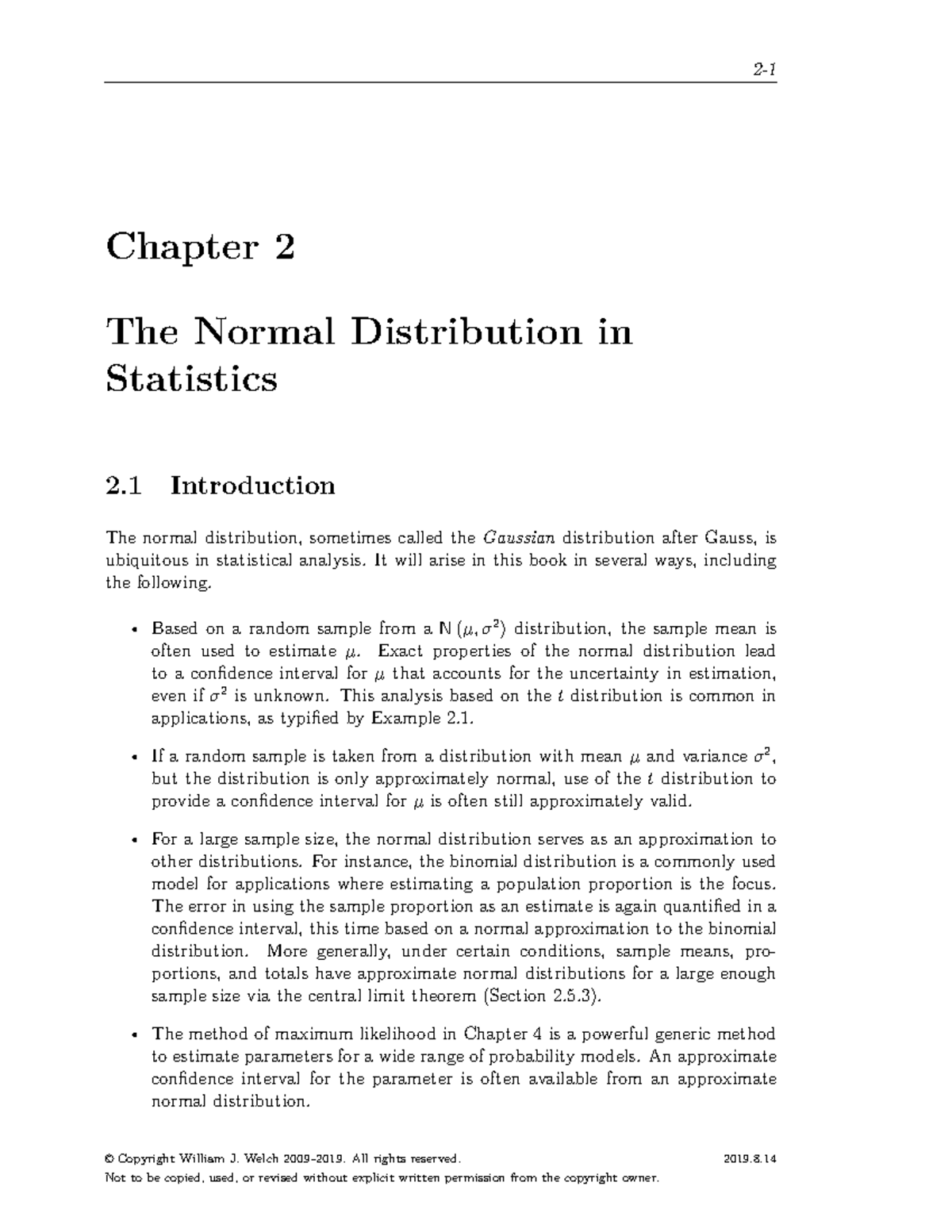 Stat305 ch2 - Chapter 2 - 2- Chapter 2 The Normal Distribution in ...