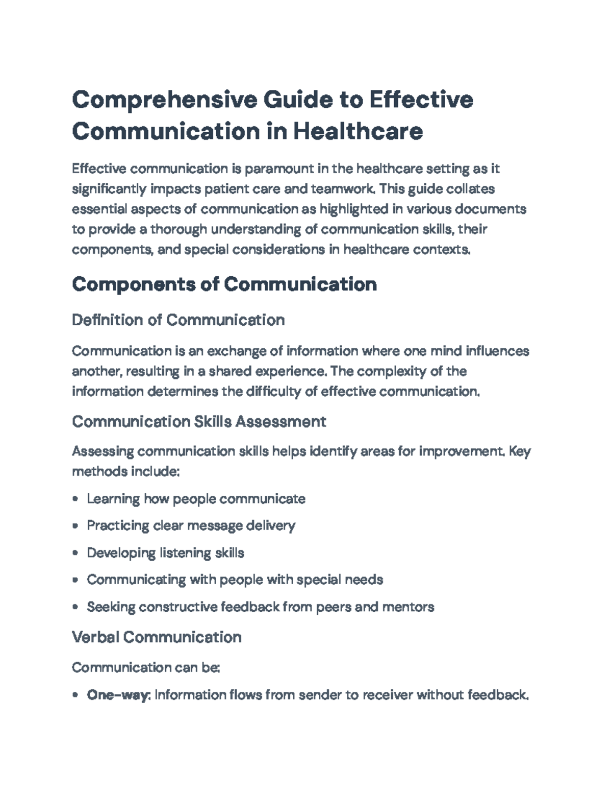 Healthcare Communication Strategies: Effective Practices Guide - Studocu