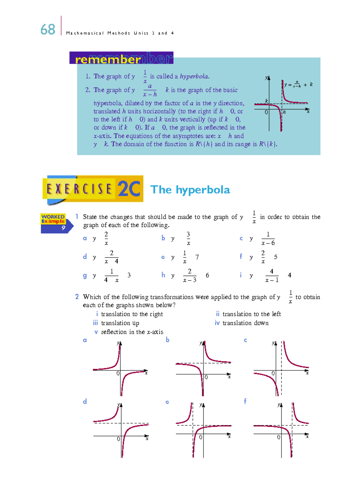 Mathematical Methods 68: Hyperbola Transformations and Graphs - Studocu