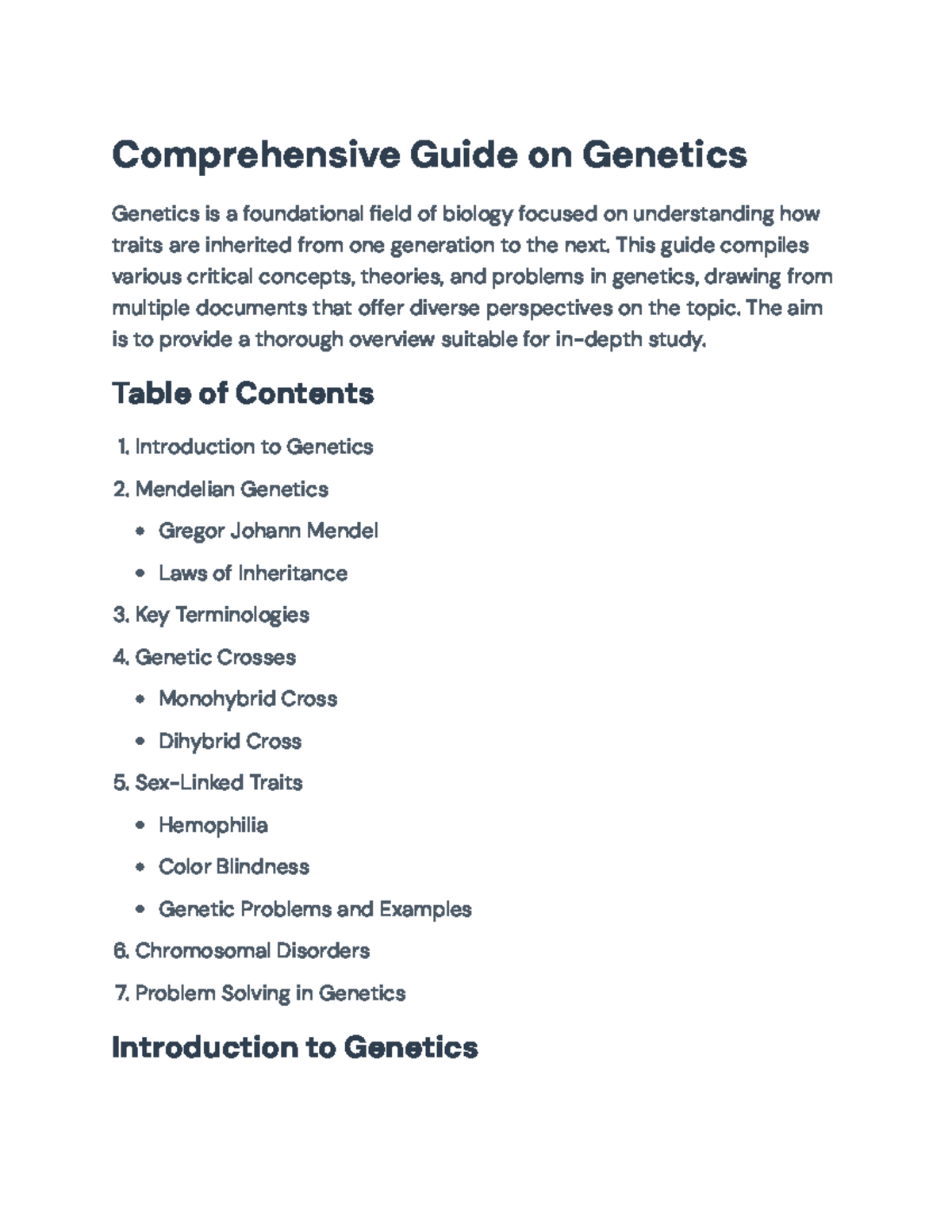 Comprehensive Guide to Genetics: Key Concepts and Problem Solving - Comprehensive Guide on ...