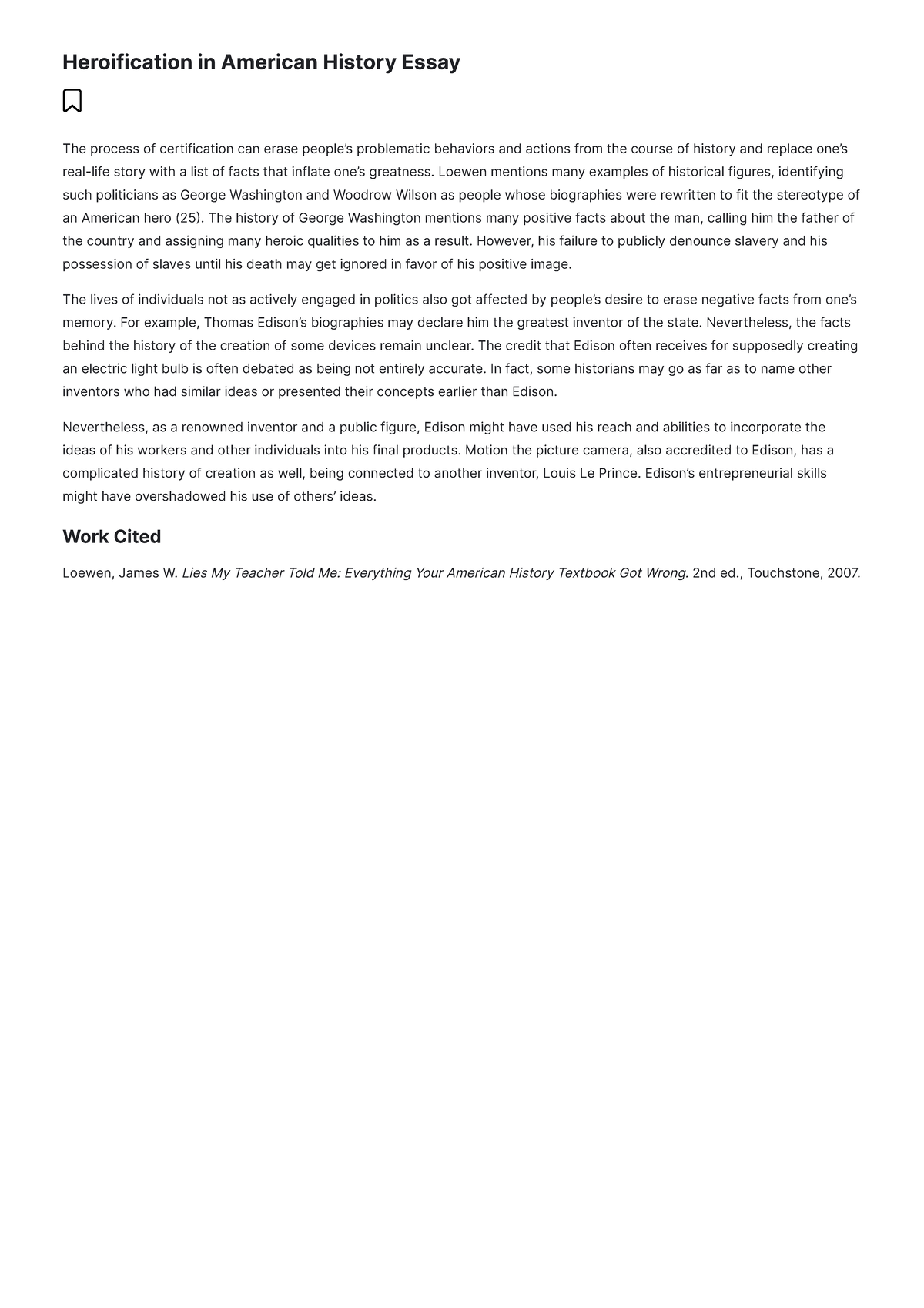 Heroification in American History Essay (HIST 101) - Studocu