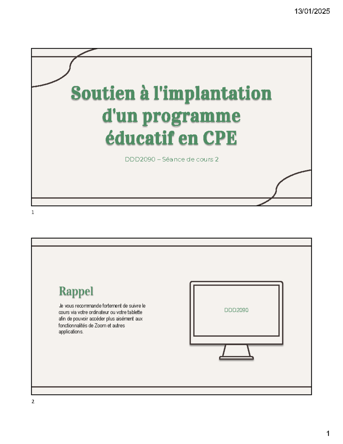Cours 2 - Soutien à l'implantation d'un programme éducatif en CPE ...