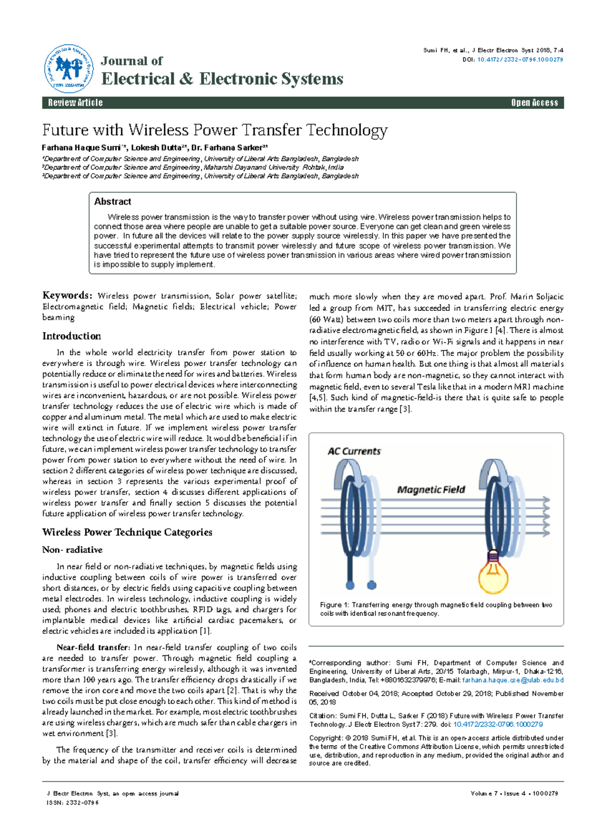 Future of Wireless Power Transfer Technology in Electrical Systems (JEE ...