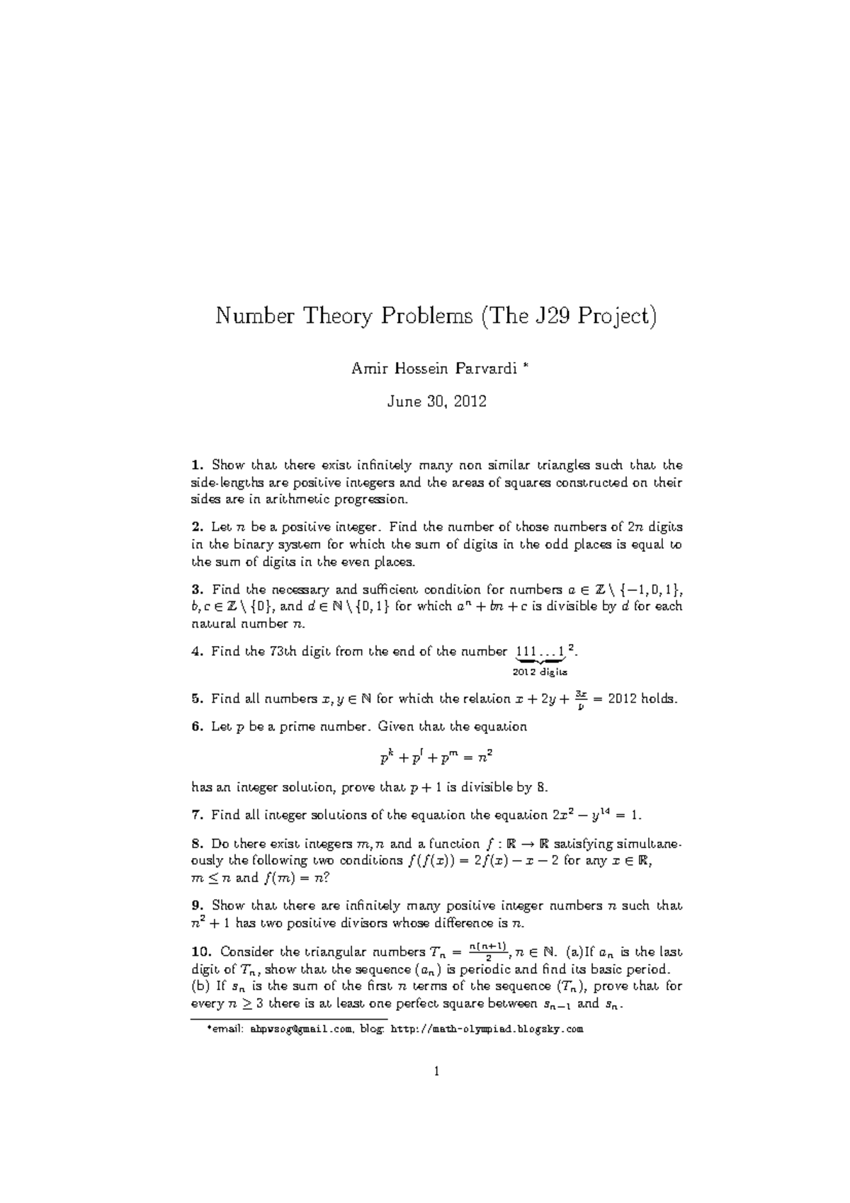 100 Number Theory Problems With Solutions (J29 Project) - Number Theory ...