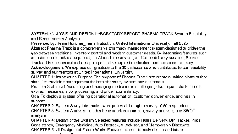 Pharma Track SRS Report: System Feasibility & Requirements Analysis ...